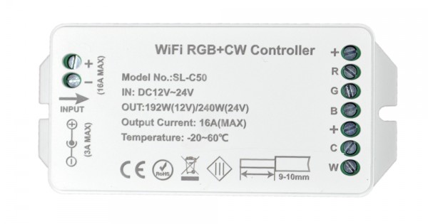 Smart RGB+CCT LED strip controller 16million color change voice control ...