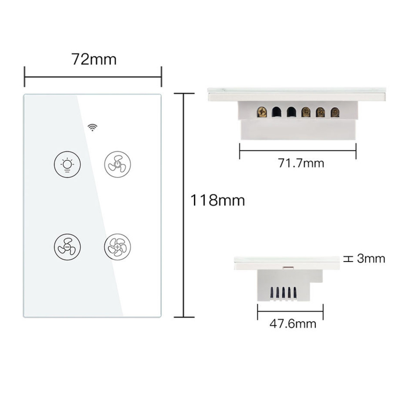 smart fan and light switch separate control fan speed and light on or off