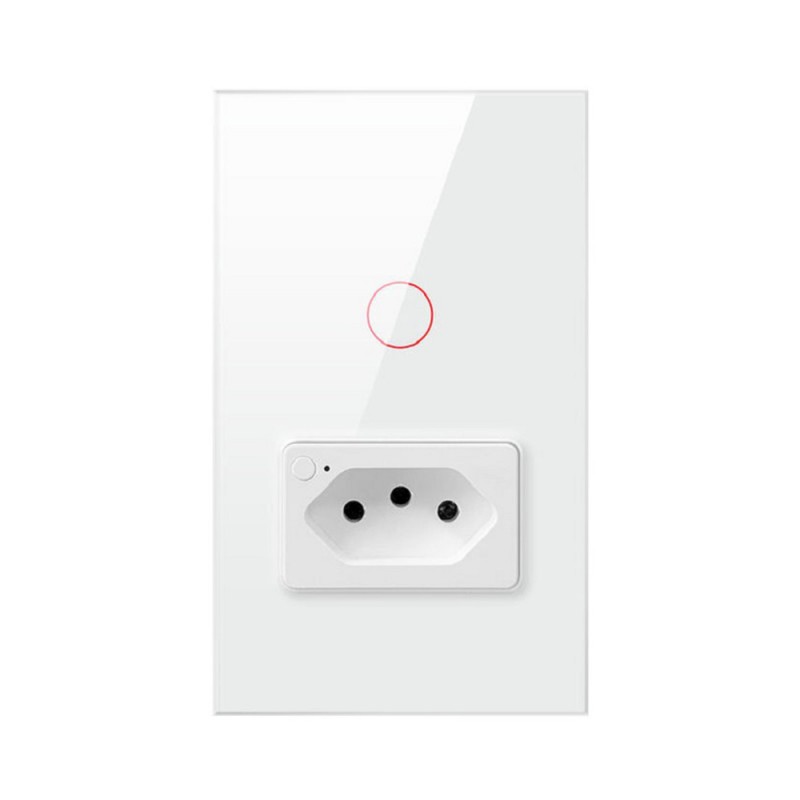 Brazil touch switch with 10A socket separate control via tuya or smart ...